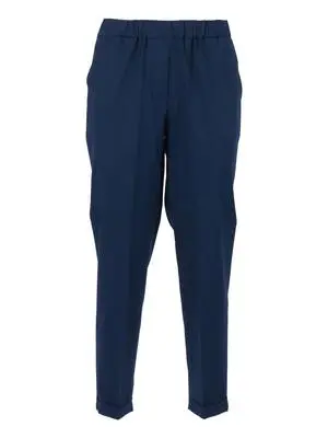 Antonelli Firenze Elastic-waist Casual Trousers - Navy Blue