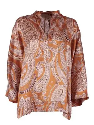 Antonelli Firenze Paisley-print Silk Blouse - Orange