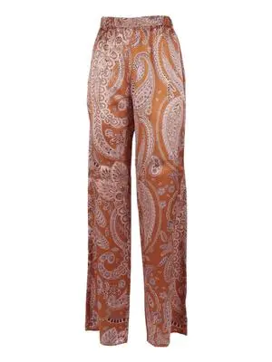 Antonelli Firenze Paisley Print Casual Trousers - Orange