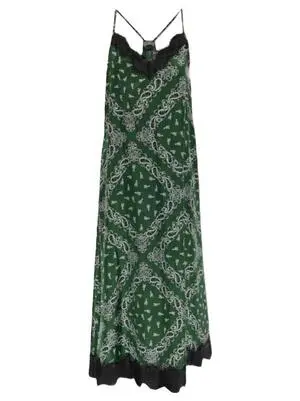Zadig&Voltaire Respa Silk Bandana Slip Dress - Green