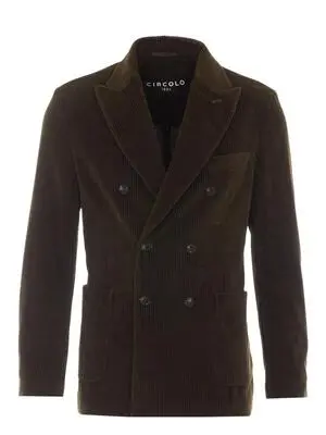 CIRCOLO 1901 Double-breasted Corduroy Blazer - Black