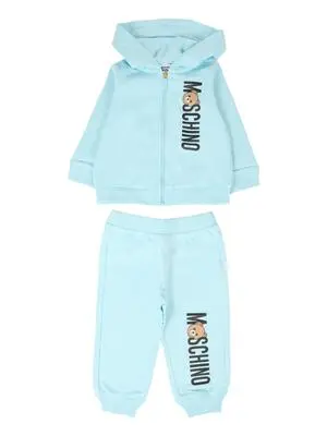 Moschino Long-sleeved Sweatshirt And Elastic Waist Pants Set - Light Blue