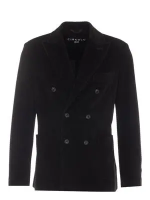 CIRCOLO 1901 Long-sleeve Double-breasted Blazer - Black