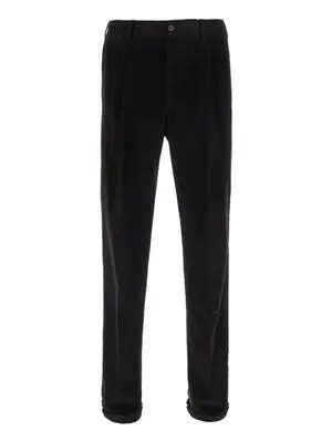 PT TORINO Pleated Straight Leg Trousers - Brown