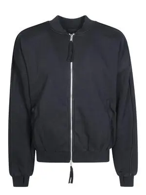 THOM KROM Cropped Bomber Sweat Jacket - Black