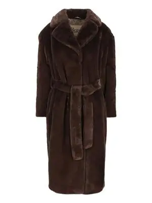 Herno Long-sleeved Faux Fur Coat - Brown