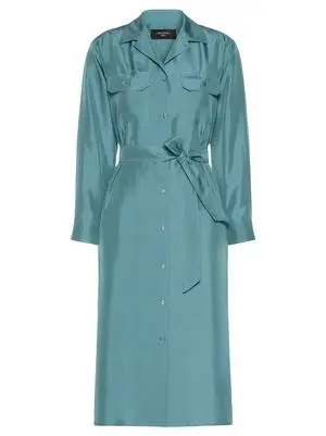 Max Mara Silk Shirt Dress - Light Blue