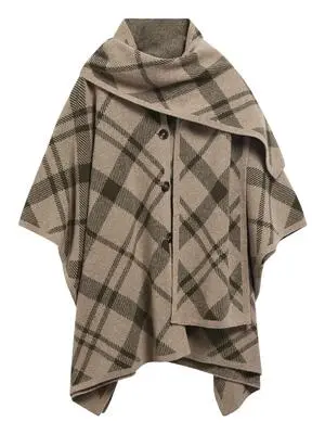 Barbour Checked Cape-style Jacket - Brown