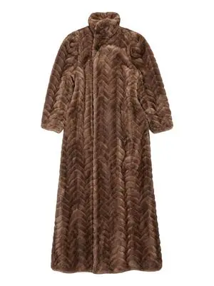 Balenciaga Faux Fur Maxi Coat - Brown