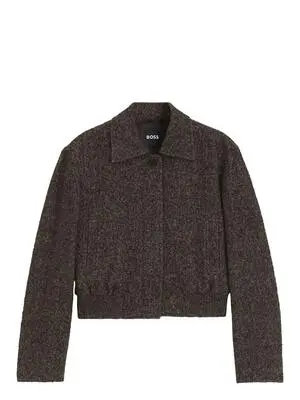 BOSS BOSS Herringbone Fabric Bomber-Style Jacket