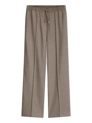 BOSS Flannel Drawstring Straight-fit Pants - Beige