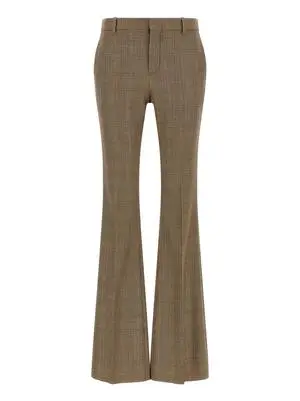 SAINT LAURENT SAINT LAURENT Prince Of Wales Houndstooth Flared Trousers