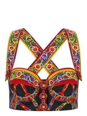 Dolce & Gabbana 'carretto' Bustier Top Multi