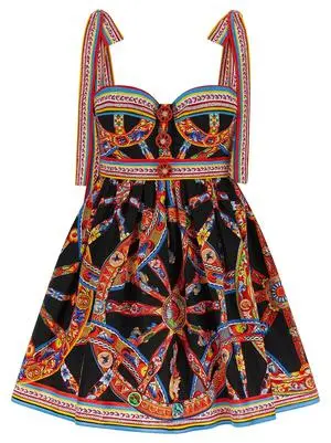 DOLCE & GABBANA DOLCE & GABBANA Carretto Print Cotton Poplin Mini Dress