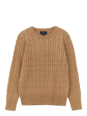Polo Ralph Lauren POLO RALPH LAUREN Braided Crew Neck Sweater Beige