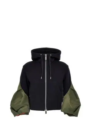 SACAI SACAI Sponge Cotton Blend Hooded Jacket