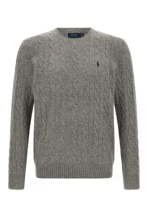 Polo Ralph Lauren POLO RALPH LAUREN Braided Cashmere-Blend Sweater Gray
