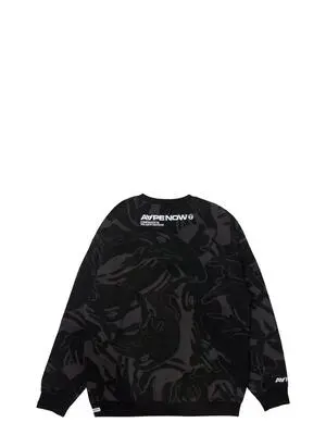 AAPE BY *A BATHING APE Moonface Camouflage-print Sweatshirt - Black
