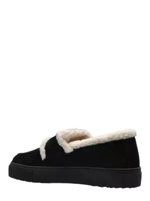 Inuikii Shearling Trim Loafers - Black