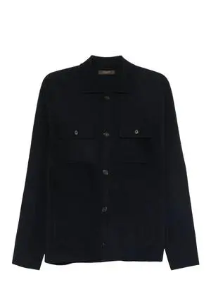 ZANONE Button-up Chest-pocket Cardigan - Blue