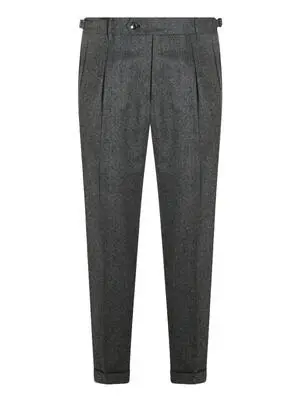 BERWICH Berwich Herringbone Pleated Trousers