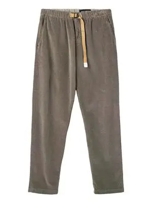 WHITE SAND Belted Corduroy Trousers - Grey