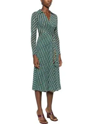 Diane Von Furstenberg Phoenix Reversible Midi Dress - Blue