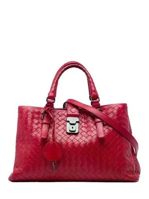 Bottega Veneta 2012-2026 Small Nappa Intrecciato Roma Satchel - Red