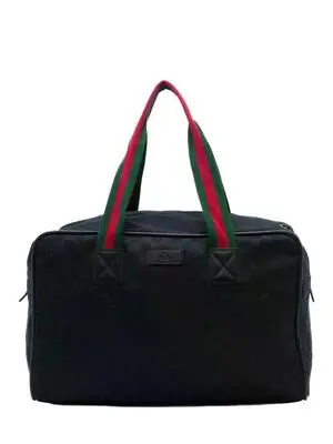 Gucci Gg Canvas Web Travel Bag - Black