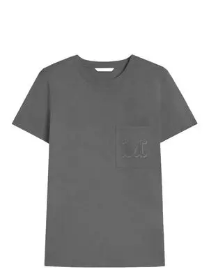 Max Mara Logo-embroidered Pocket T-shirt - Grey