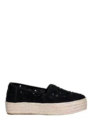 TOMS Toms Lace-Embroidered Platform Espadrilles
