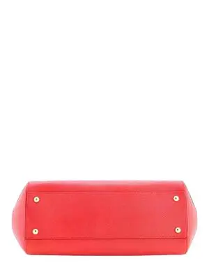 Dolce & Gabbana Miss Sicily Printed Leather Medium Satchel - Red