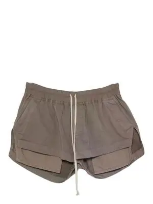 Rick Owens Cotton Layered-effect Drawstring Shorts - Brown