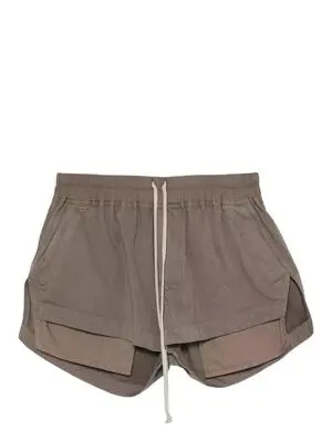 Rick Owens Cotton Layered-effect Drawstring Shorts - Brown