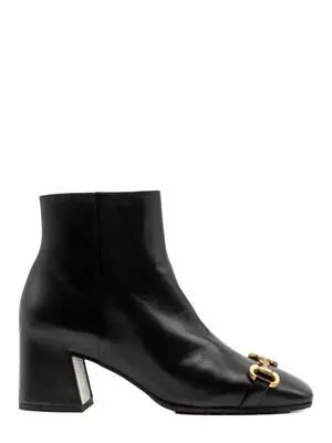 MARA BINI Horsebit-detail Leather Ankle Boots - Black