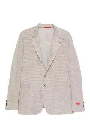 Isaia Houndstooth-pattern Blazer - Neutrals