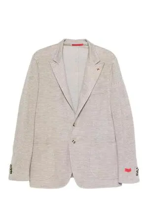 Isaia Houndstooth-pattern Blazer - Neutrals