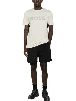 BOSS Logo-print Panelled T-shirt - Neutrals