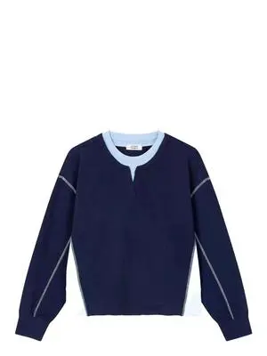 STUDIO TOMBOY STUDIO TOMBOY Layered-Style Drawstring Sweater Blue