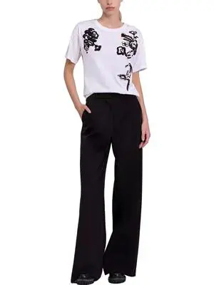Ermanno Scervino Floral-embroidered Cotton T-shirt - White