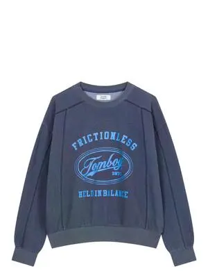 STUDIO TOMBOY Stitch-detail Logo-print Sweater - Blue
