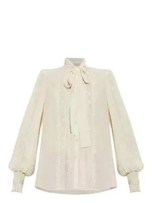 Valentino Garavani Silk Pussy-bow Blouse - Neutrals