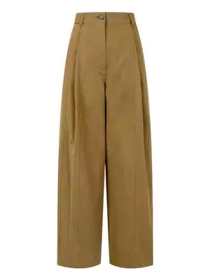 STUDIO TOMBOY Pleated Wide-leg Trousers - Green