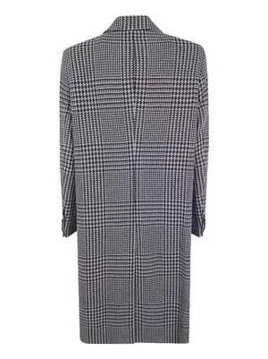 Emporio Armani Double-breasted Prince Of Wales Check Coat - Grey