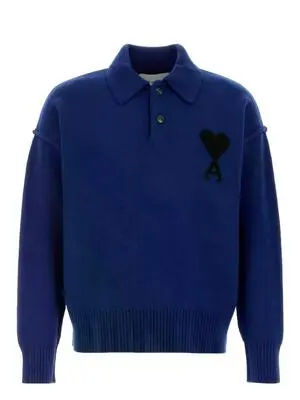 AMI Paris De Coeur Wool Sweater - Blue