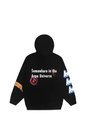 AAPE BY *A BATHING APE Moonface Logo-print Hoodie - Black