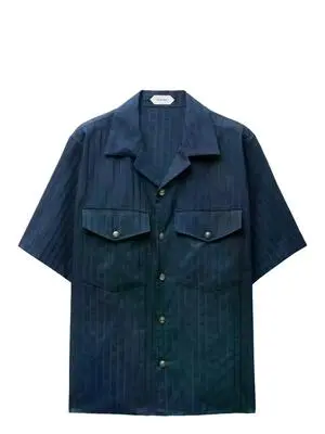 Versace Jacquard Cotton-silk Regular Shirt - Blue