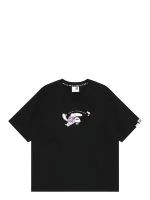 AAPE BY *A BATHING APE Moonface Rabbit-embroidered T-shirt - Black