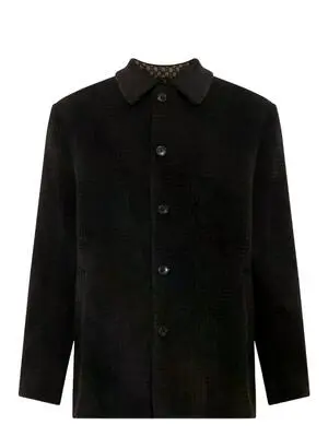 Etro Check Motif Wool And Alpaca Pea Coat - Brown