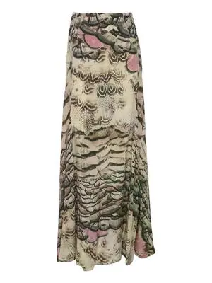 Roberto Cavalli Graphic-print Silk Maxi Skirt - Neutrals